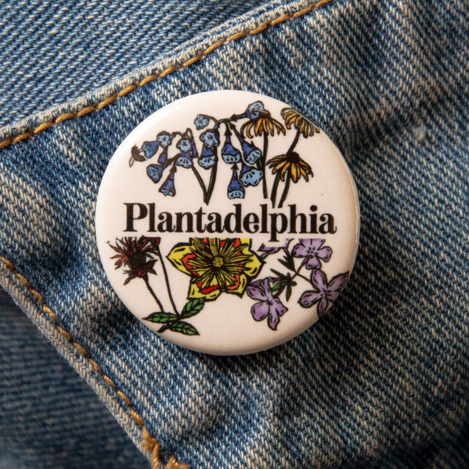 Plantadelphia Pin - Philadelphia Native Plants Button | PA Garden Gift ...