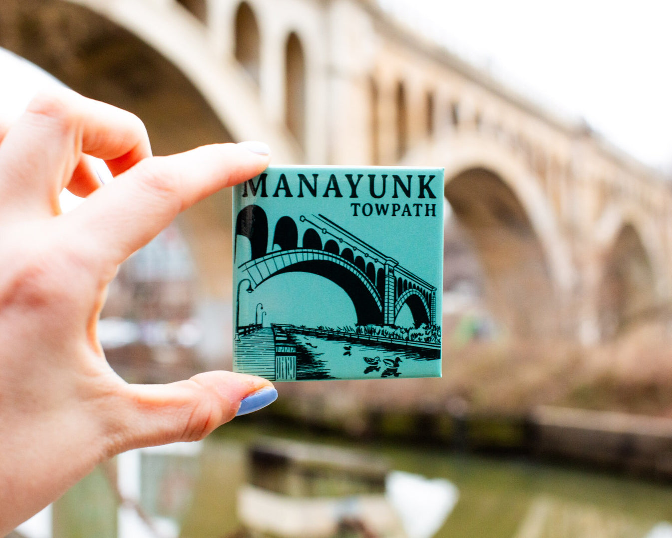 Manayunk Towpath Fridge Magnet - Canal Trail Magnet | Philly Gift ...